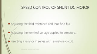 SEPARATELY EXCITED & SHUNT DC MACHINES | PPTX