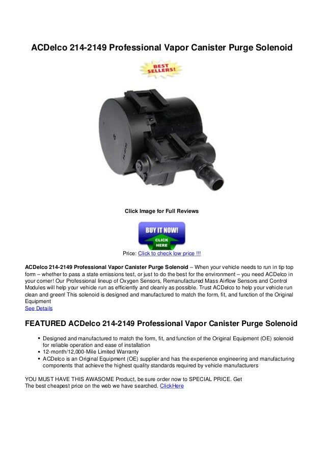 Ac delco 214-2149_professional_vapor_canister_purge_solenoid
