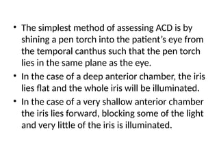 Anterior chamber depth evaluation notes.pptx