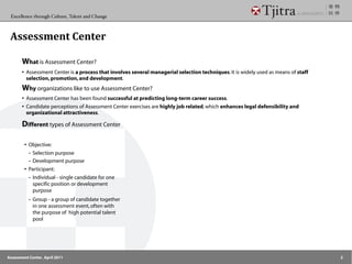 Assessment Center - How to assess, select and develop the right TALENT ...