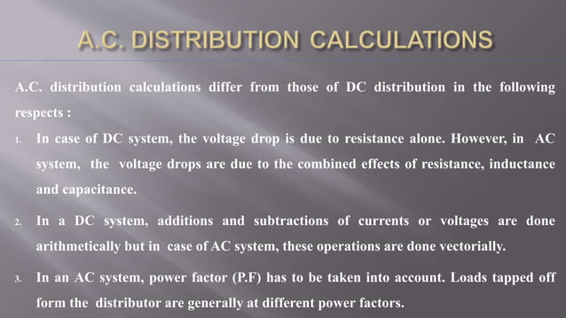 AC Distribution System - Generation Distribution and Transmission | PPTX