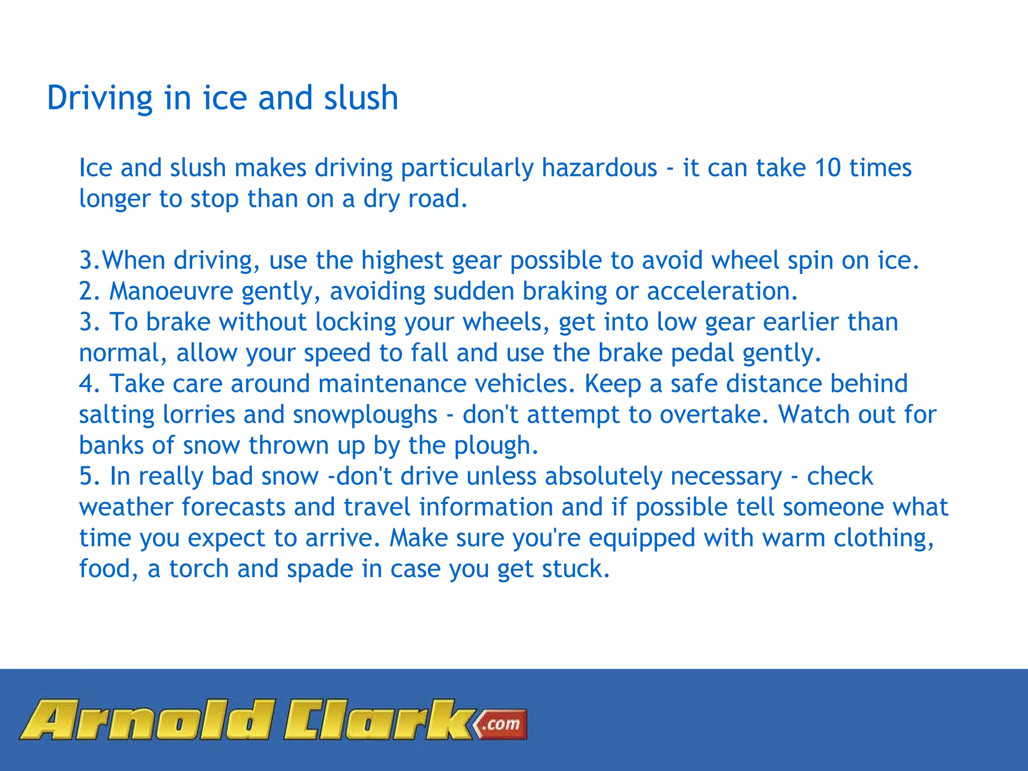 Arnold Clark's Driving Tips | PPT