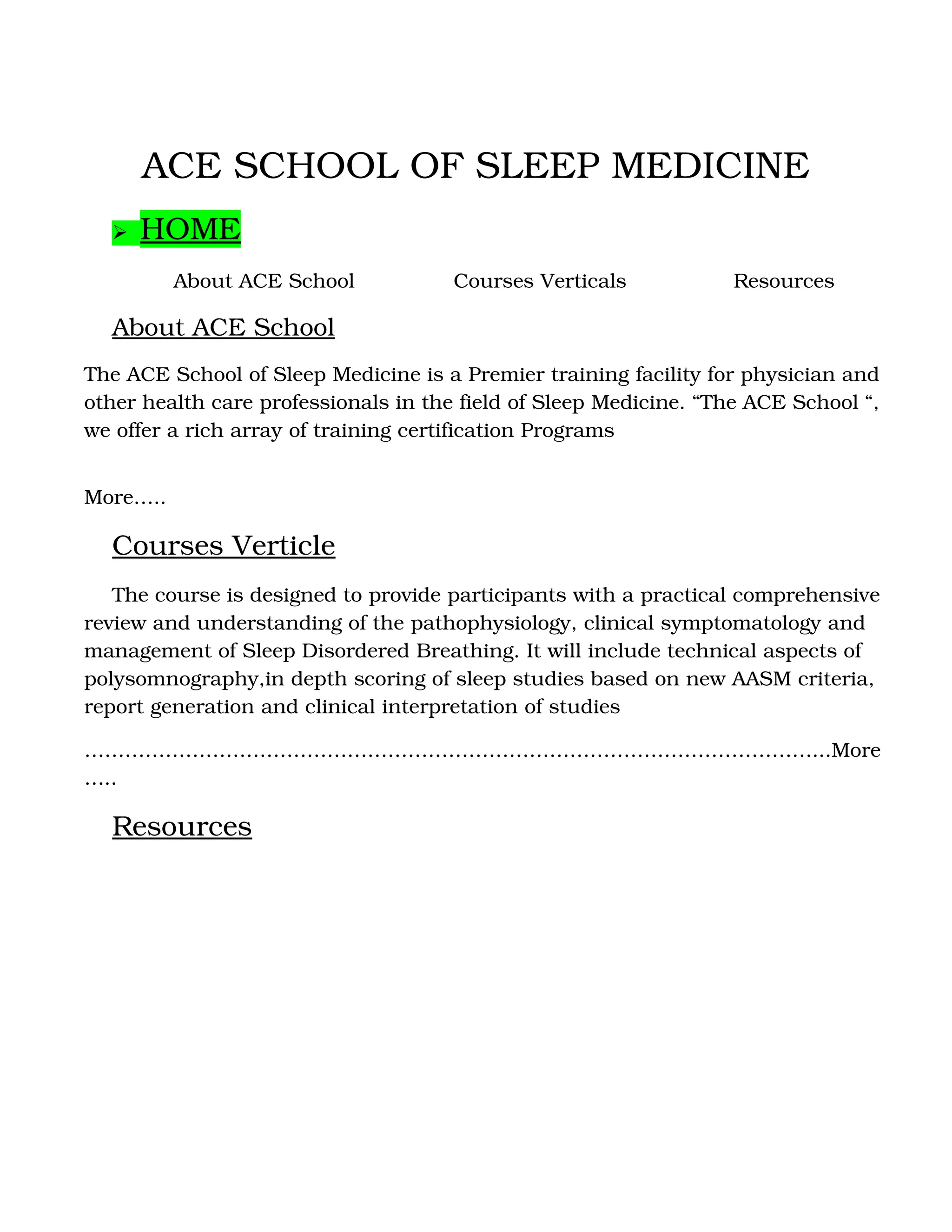 Assm- Ace school of sleep medicine | PDF