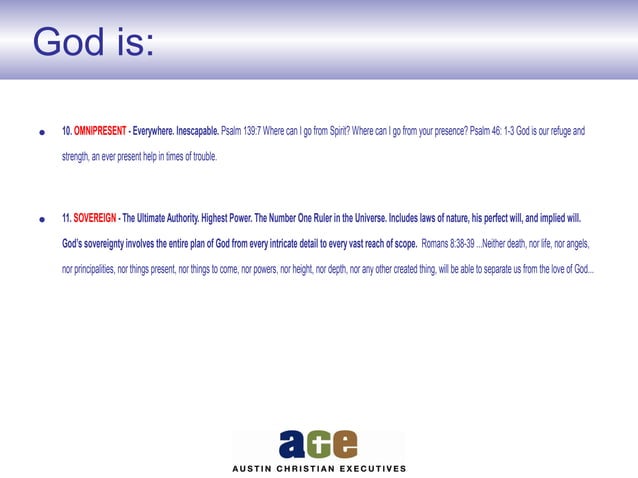 ACE 2016: God's Divine Nature | PPT