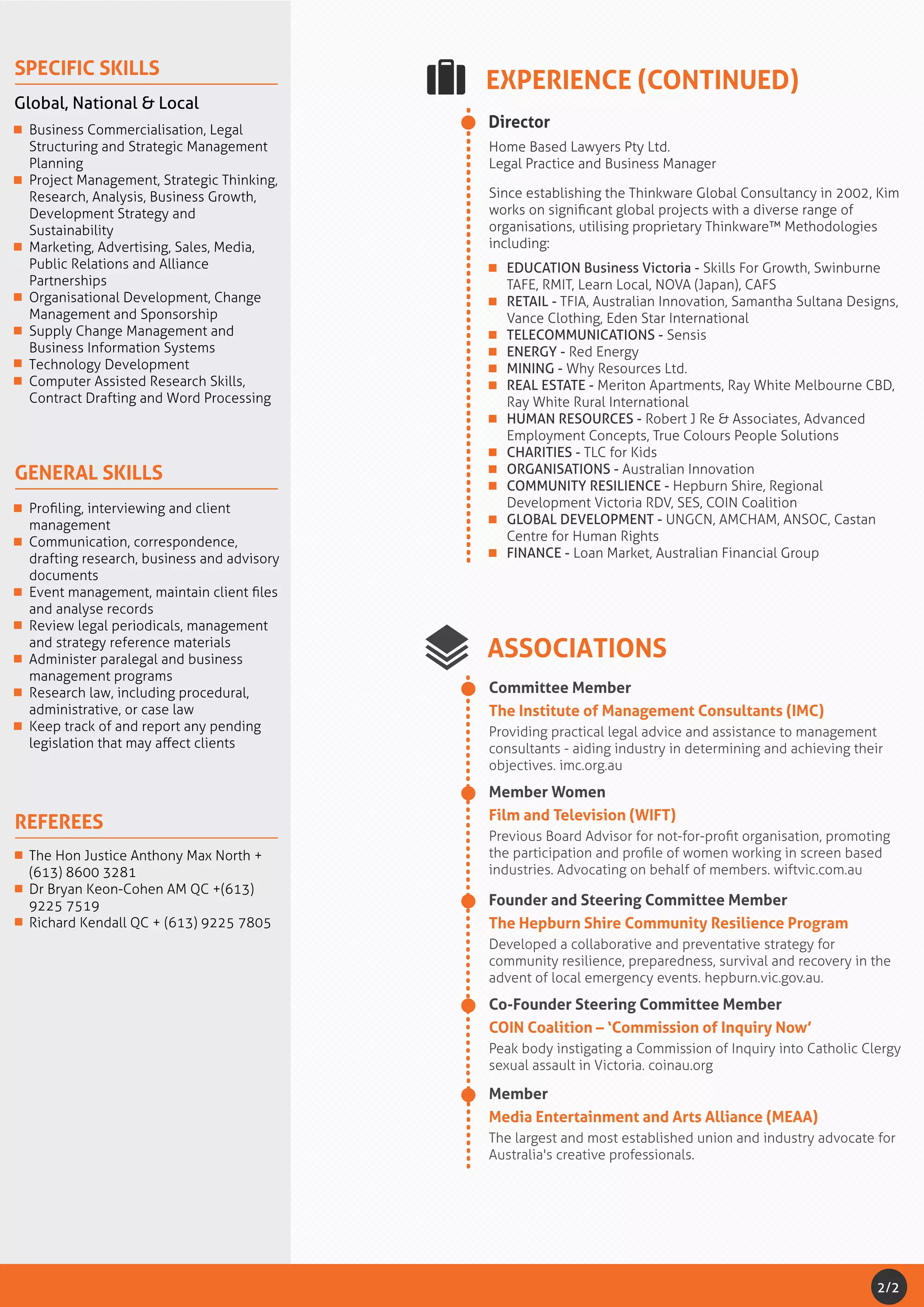 Kim Ross Professional Profile 2016 | PDF