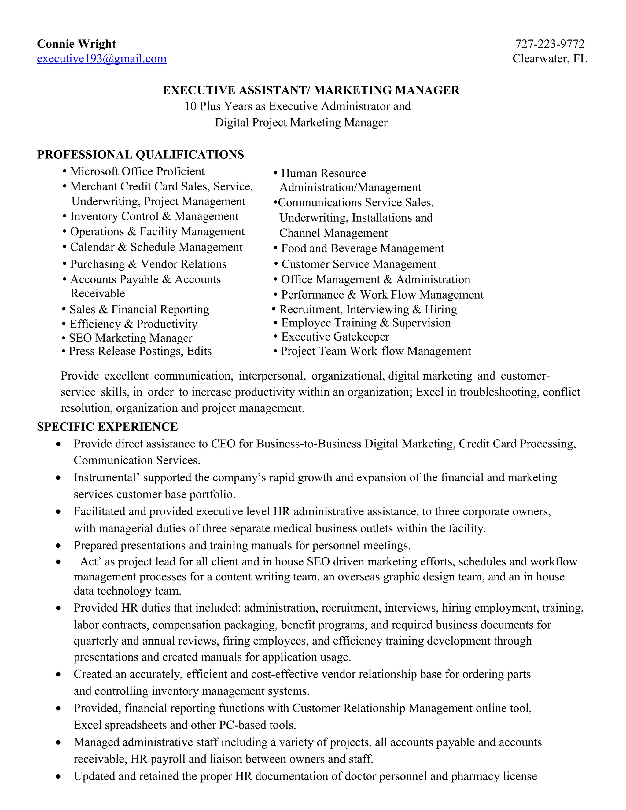 Connie Wright -Resume | DOC