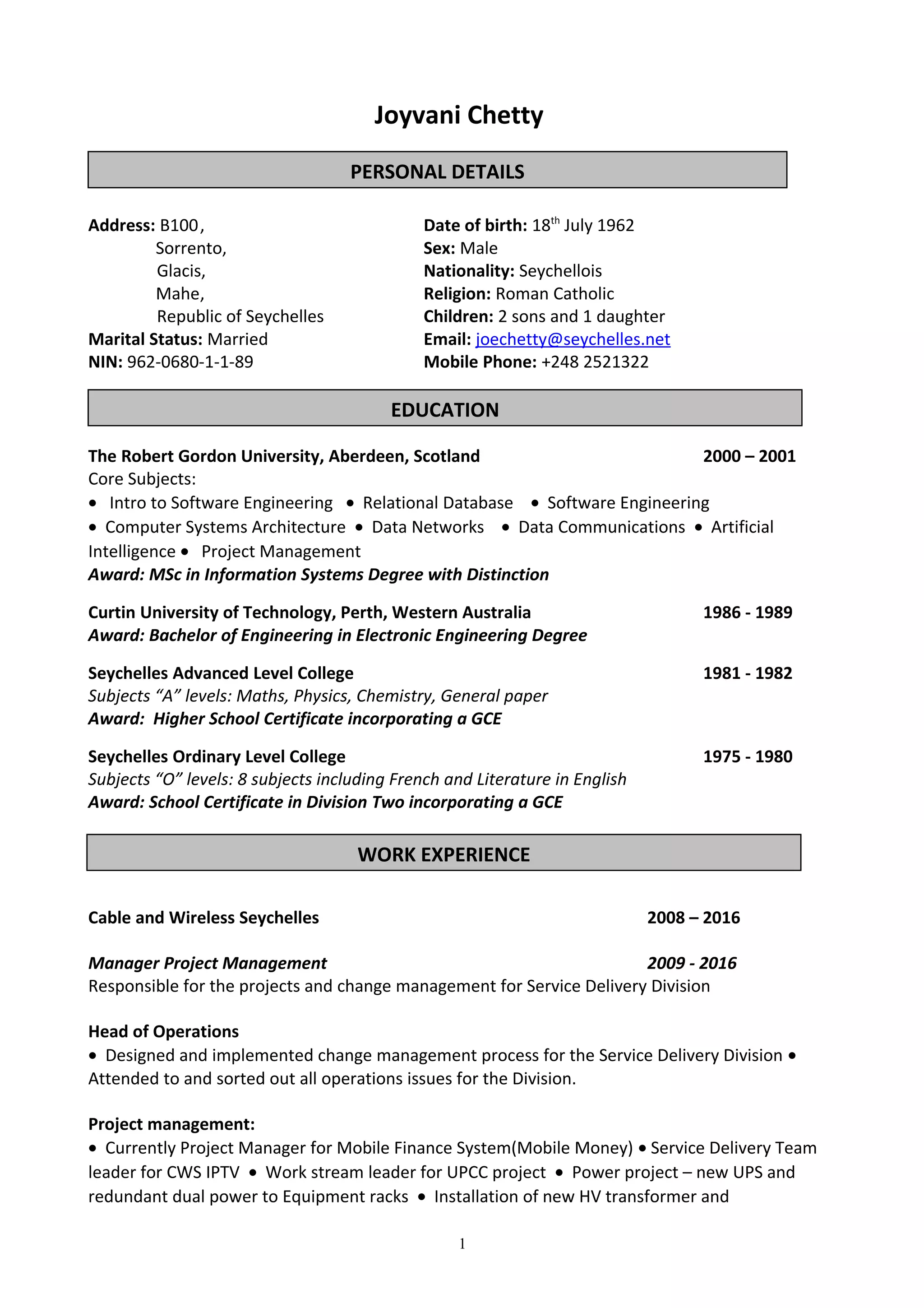 CV- Joyvani Chetty V1.3 | DOC