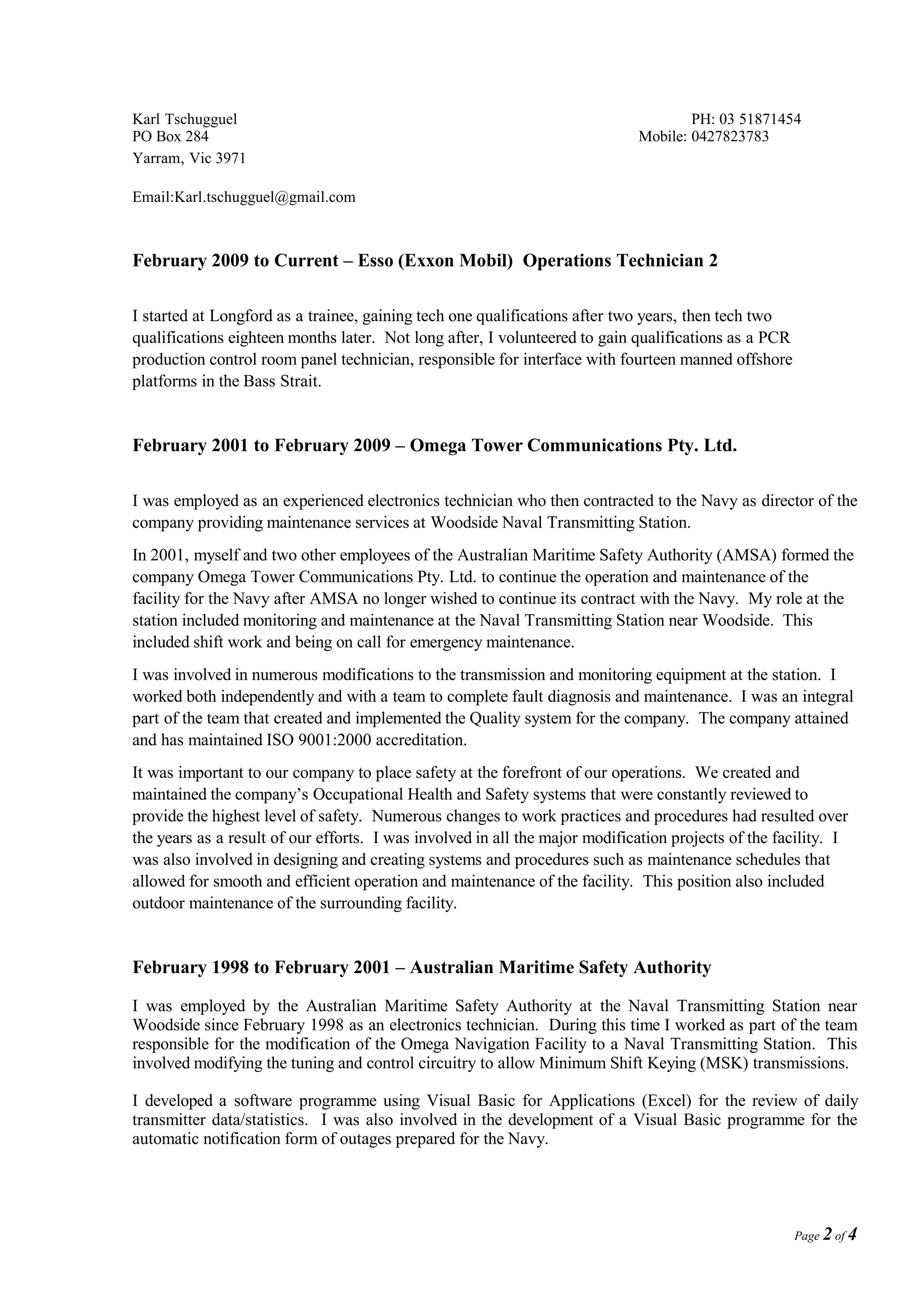 Karl Tschugguel Resume | DOC