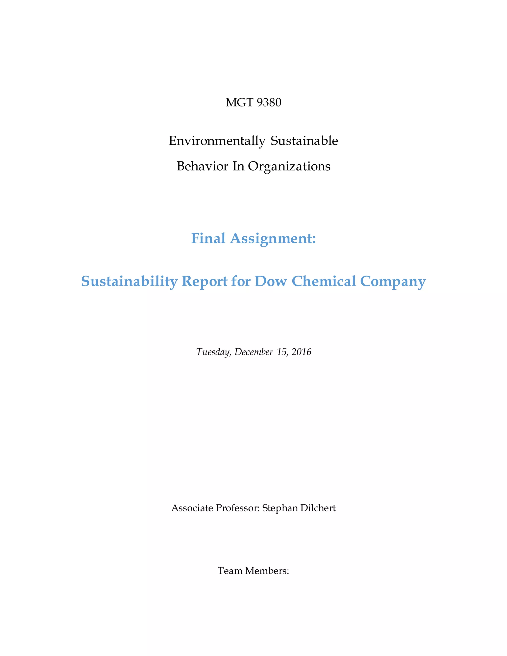 Dow Sustainability Report | DOCX