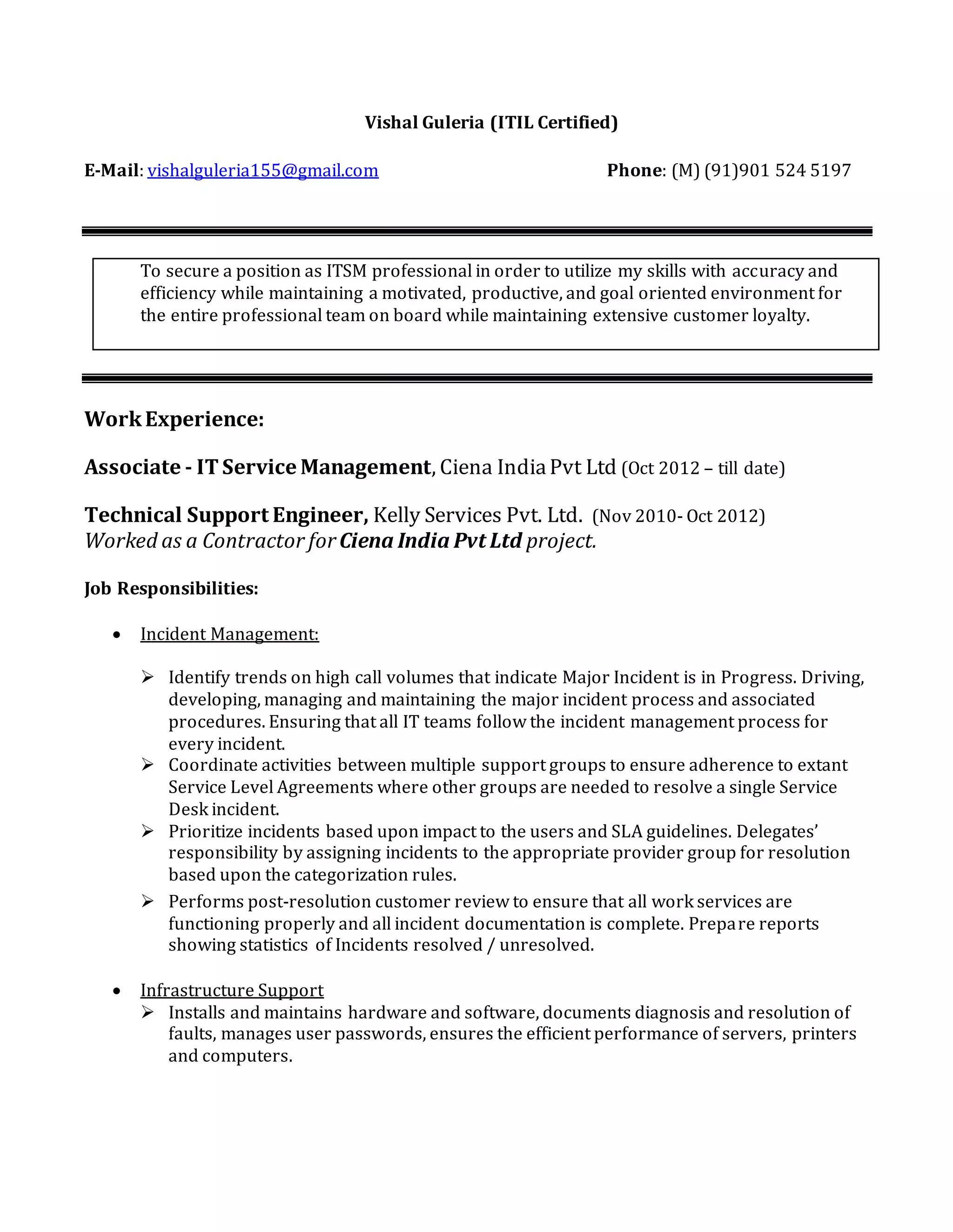 Vishal Guleria (ITIL Certified) IT Service Management Lead Updated ...