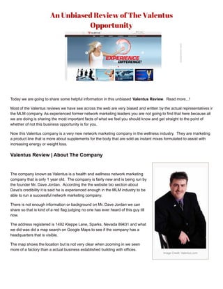 Valentus Review | An Unbiased Review of The Valentus Opportunity | PDF | Marketing and ...