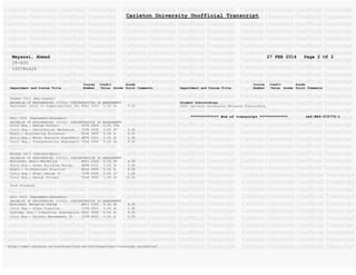 Ahmad Mayassi unofficial transcript | PDF