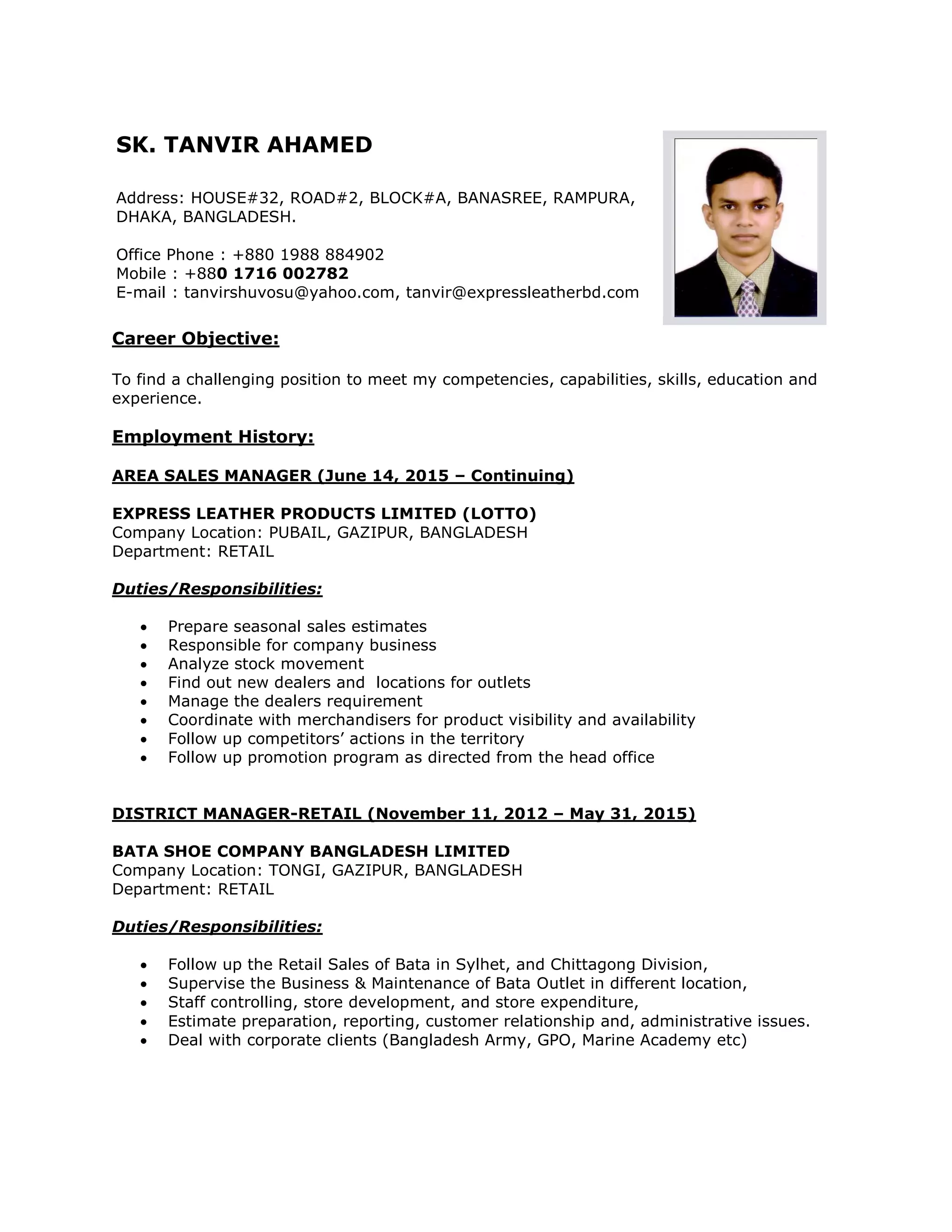 CV -SK. TANVIR AHAMED | PDF