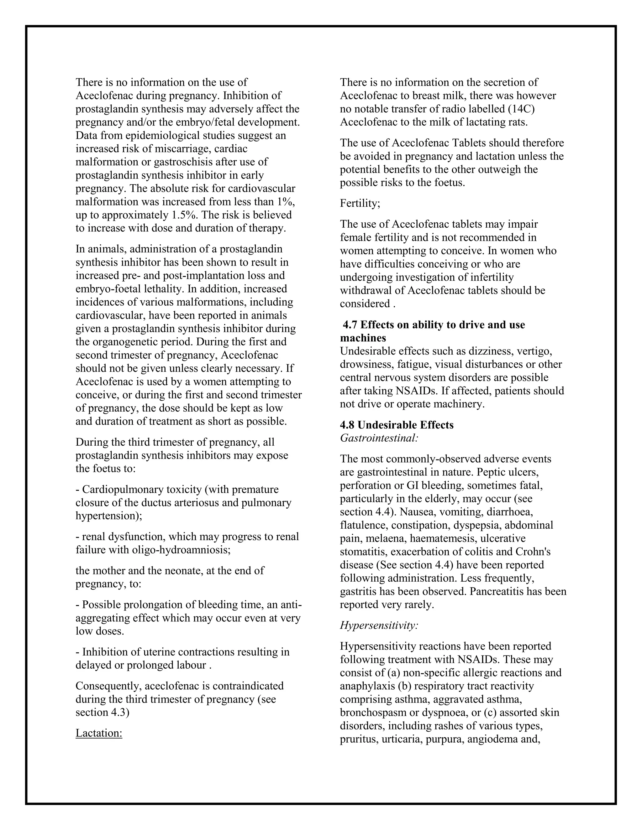 Aceclofenac 100 mg film coated tablets smpc- taj pharmaceuticals | PDF