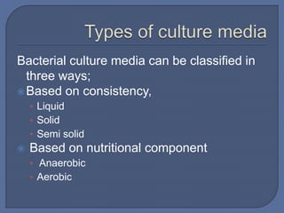 Types of culture media | PPTX