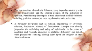 presentation on Acedemic Honesty in the research | PPT
