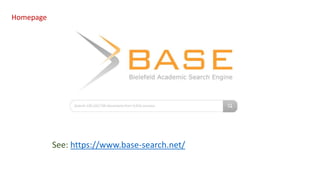 Acedemic search engines.pptx | Search | Internet