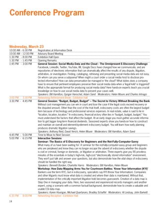 Aceds 2011 E Discovery Conference Brochure Seth Row Voucher | PDF