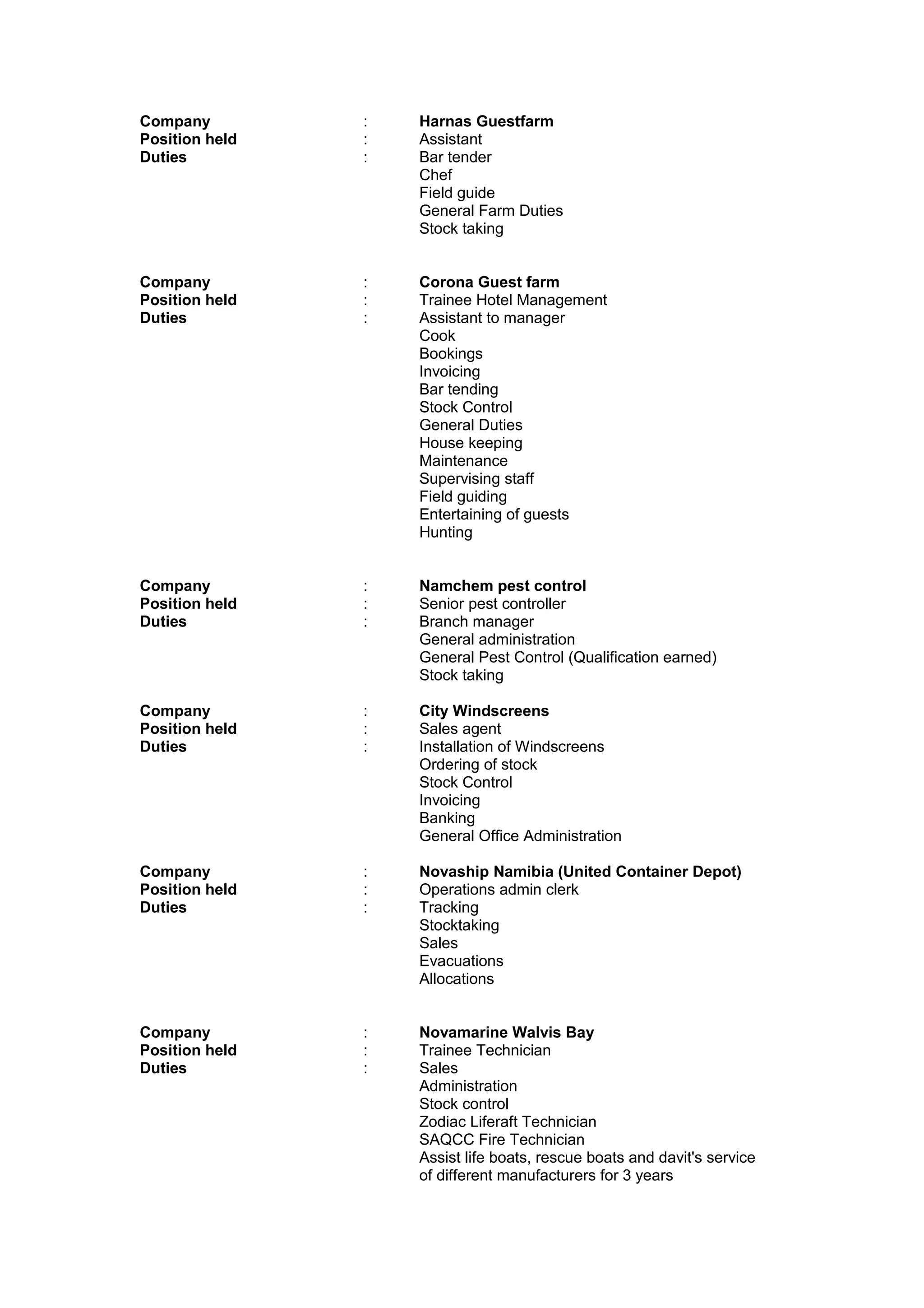 CV W H Boshoff | PDF
