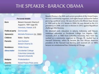 Speech Analysis of Barack Obama | PPTX