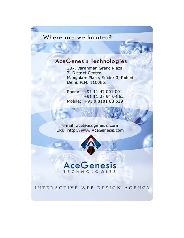 Ace Genesis Brochure - Web Design Services | PDF