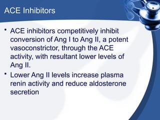 pharmacology of ace inhibitors and arb's | PPTX