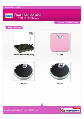 Ace Incorporation, Jaipur,Parcel Scales | PDF