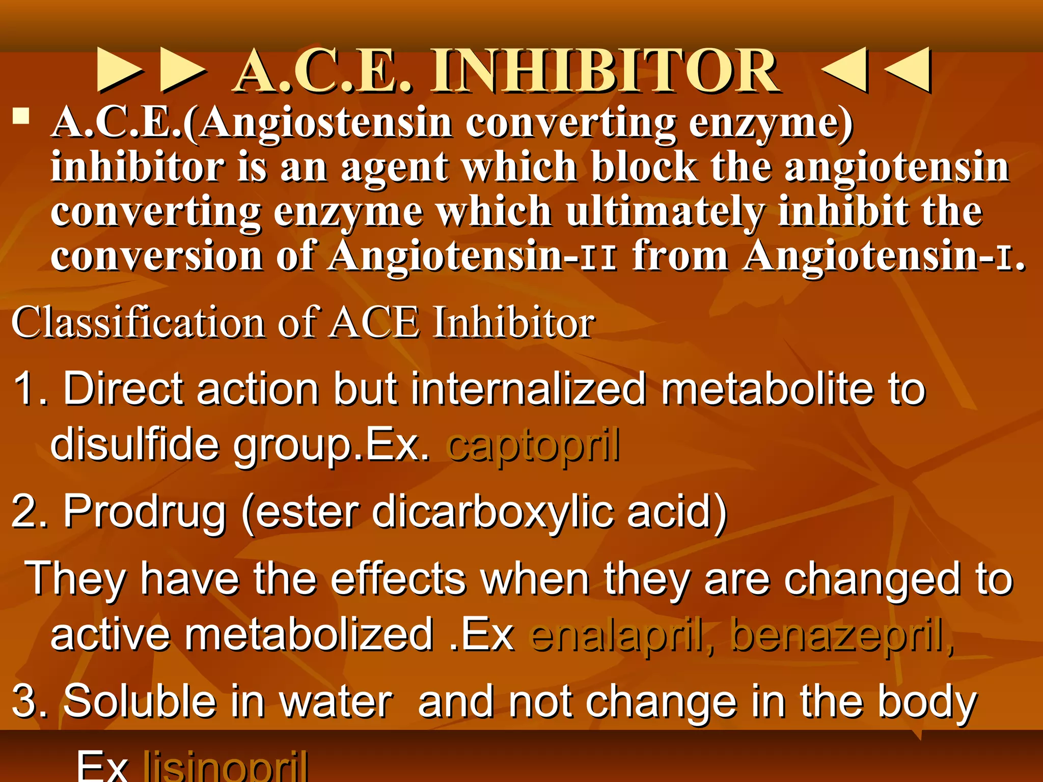 ACE inhibitors drugs | PPT