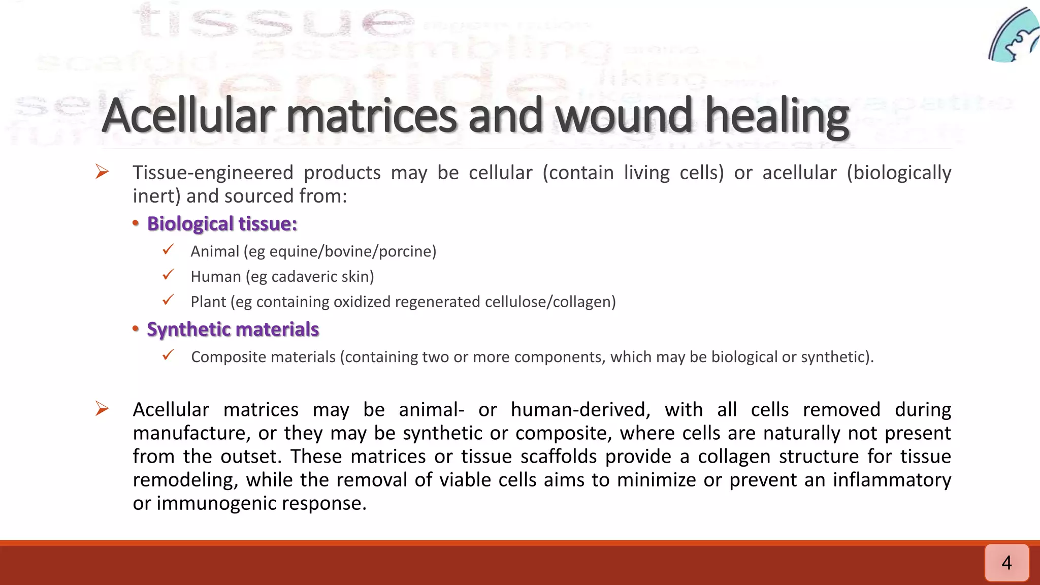 Acellular matrices (for wound management) | PPTX