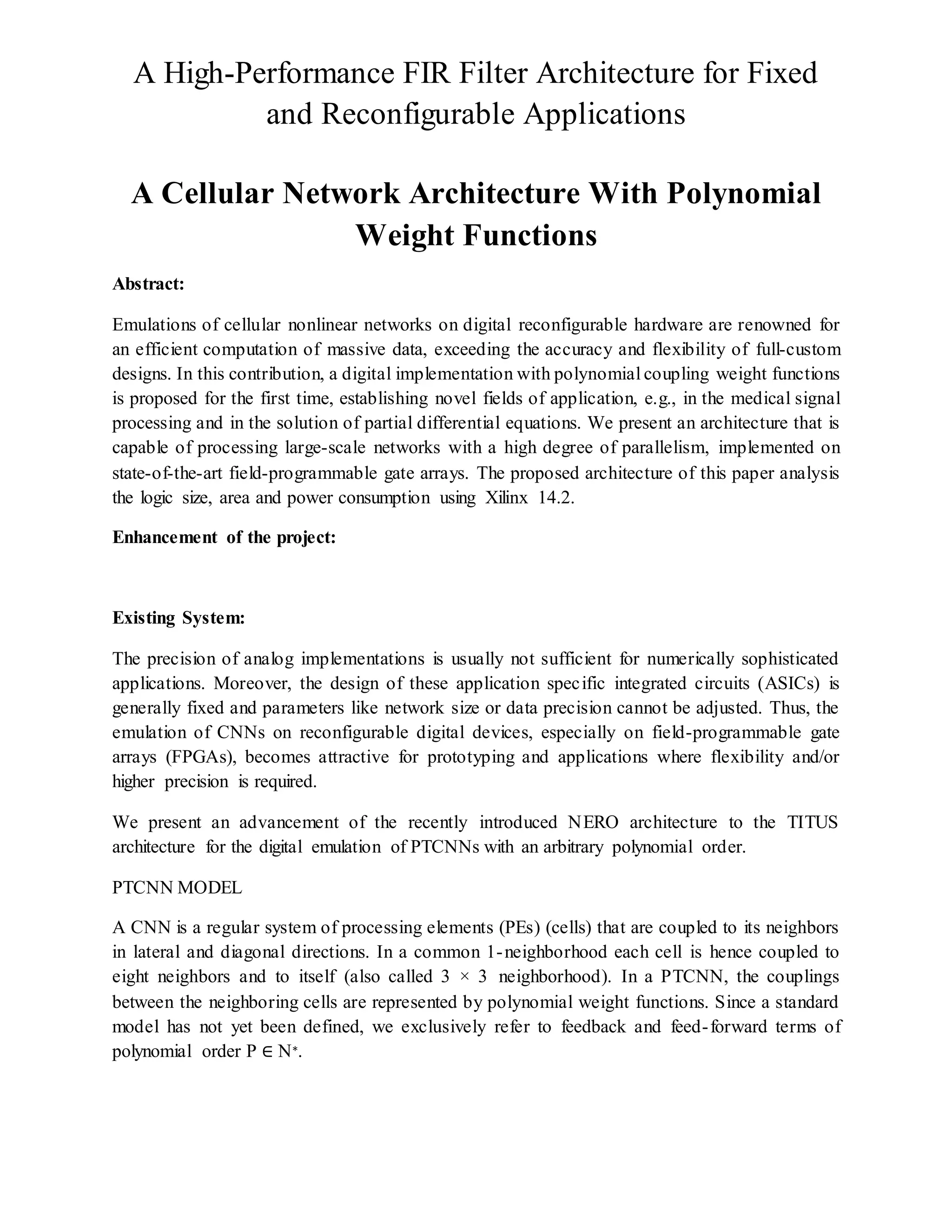 A Cellular Network Architecture With Polynomial Weight Functions Docx Computing Technology