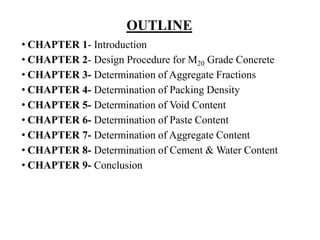 Concrete Mix Design By Packing Density Method | PPTX