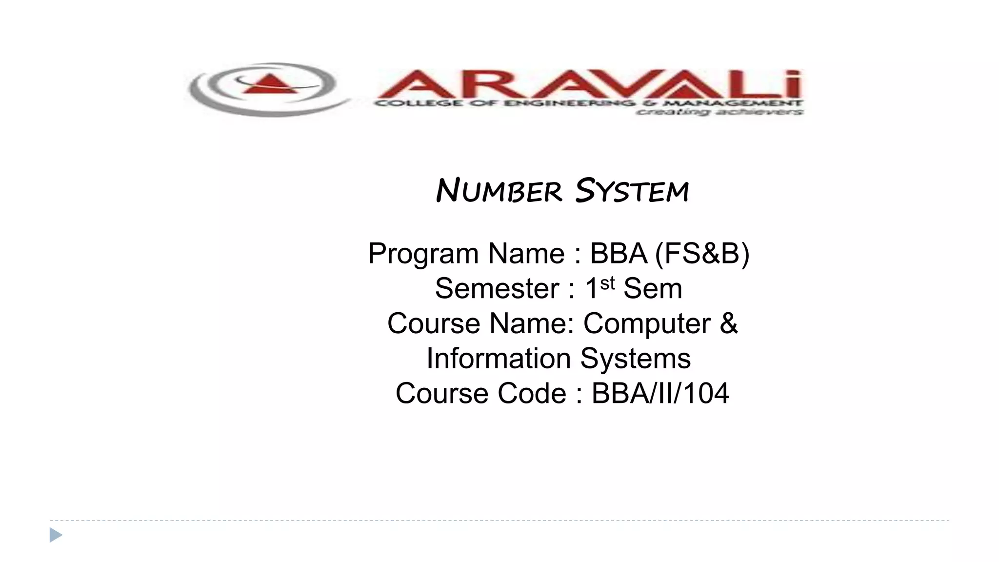 Acem numbersystem | PPTX