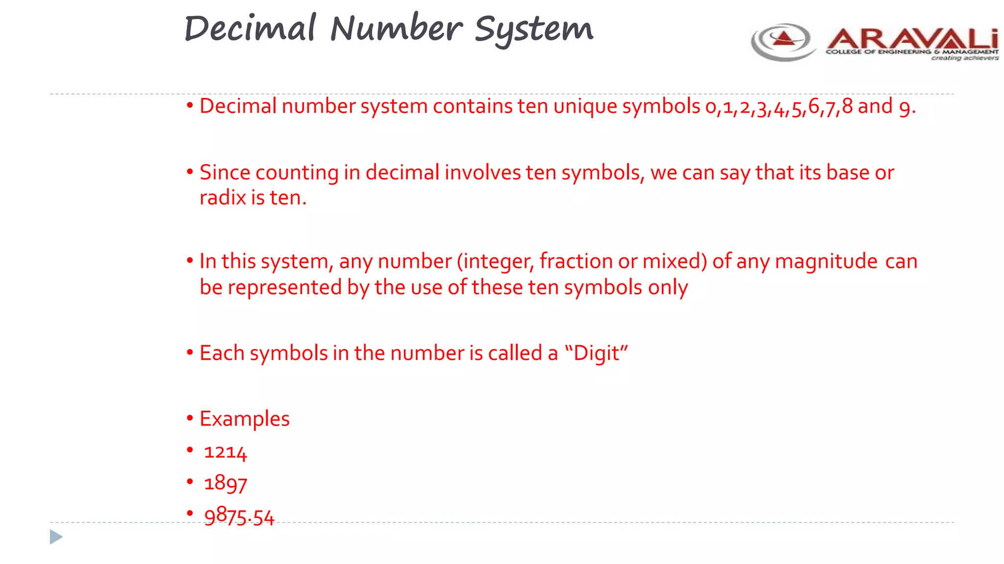 Acem numbersystem | PPTX