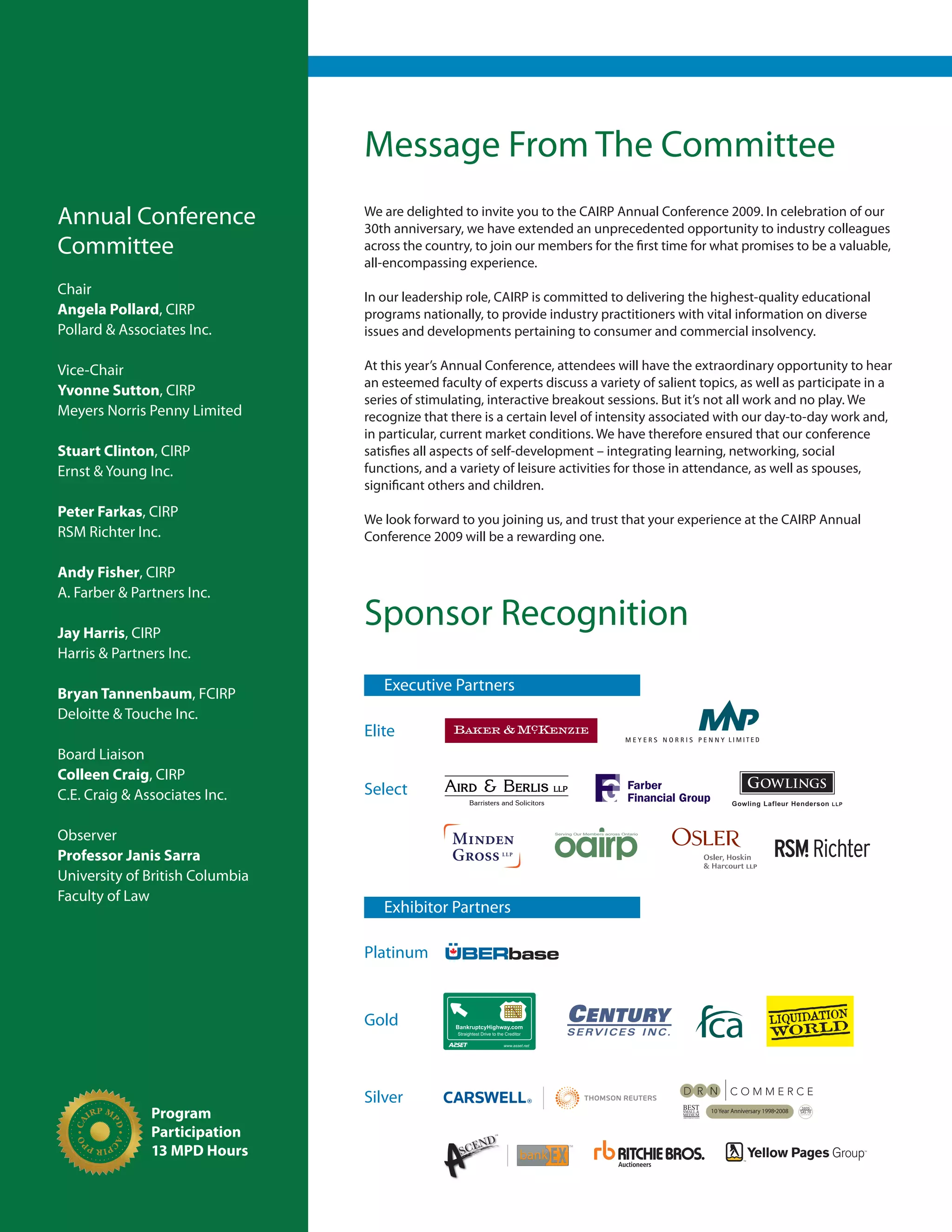 CAIRP Annual Conference 2009 | PDF