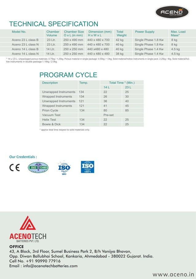 Aceno autoclave | PDF