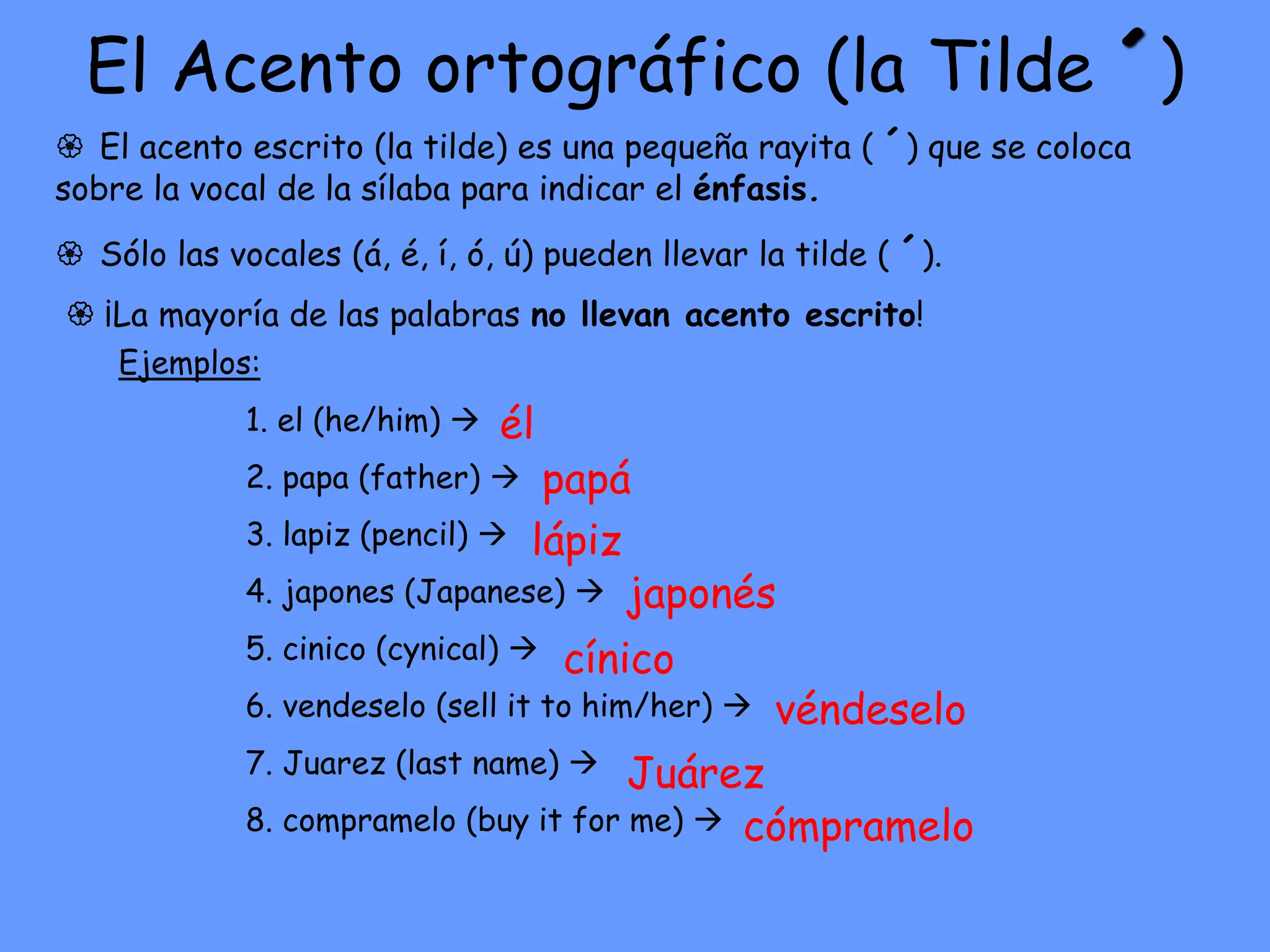 acento y reglas de acentuación ortográfica. | PPT