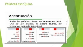 Acentuación en palabras graves, agudas y esdrújulas. | PPTX