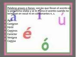 Acentuación de palabras | PPTX