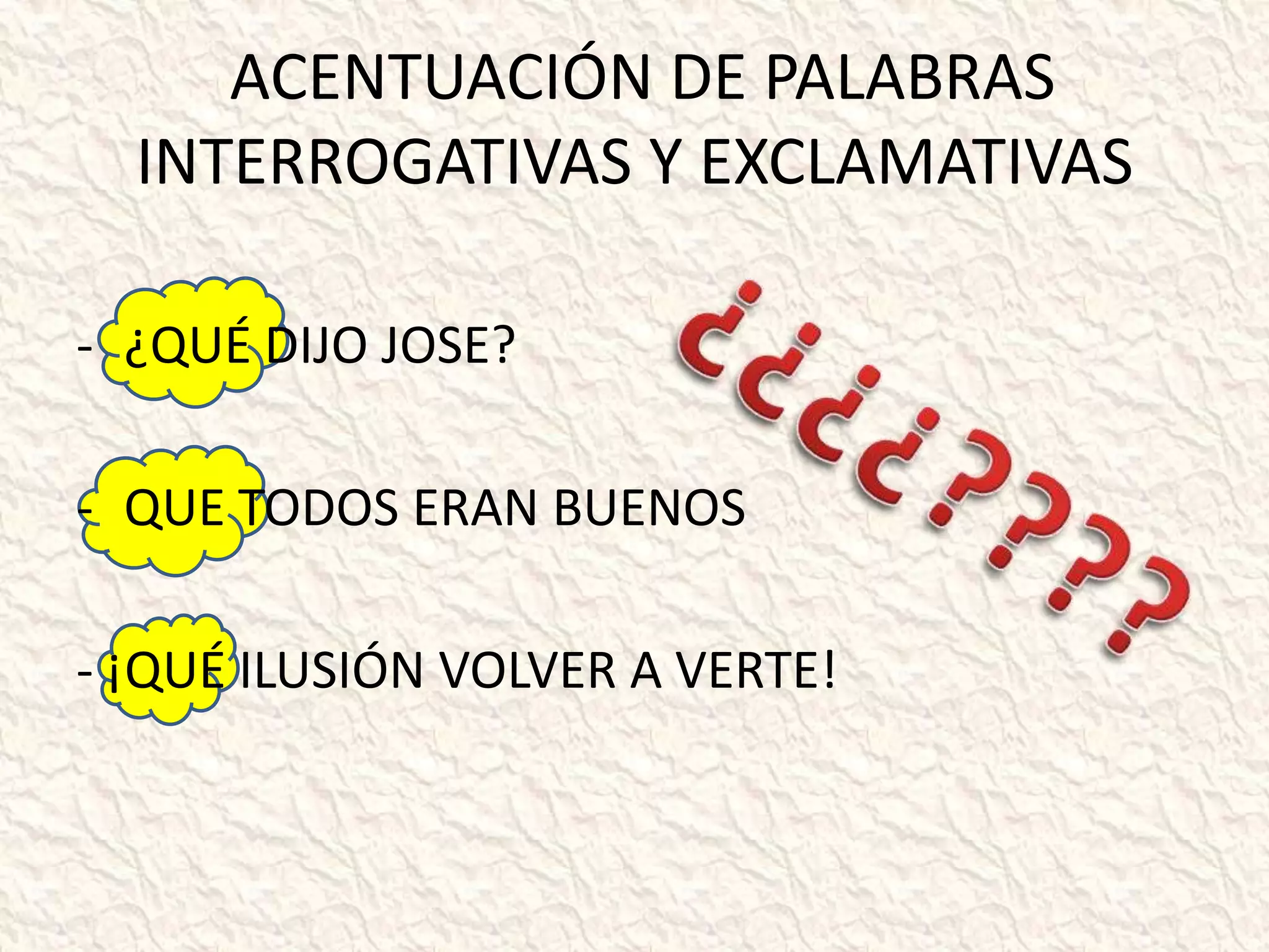 Acentuación de palabras interrogativas y exclamativas | PPTX