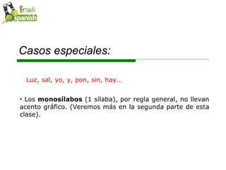 Learn Spanish with Fresh Spanish: La acentuación en español I | PPT