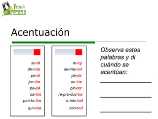 Learn Spanish with Fresh Spanish: La acentuación en español I | PPT
