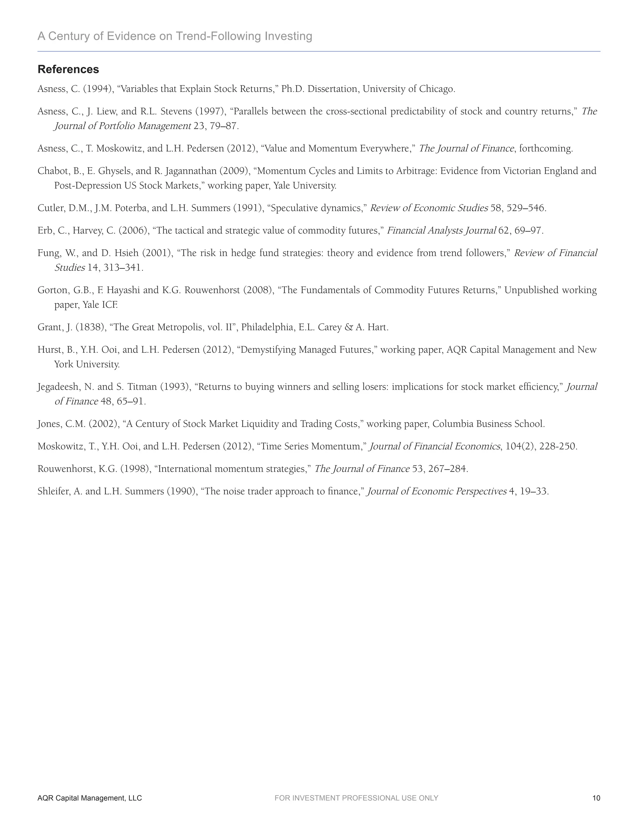 A Century of Evidence on Trend-Following Investing | PDF