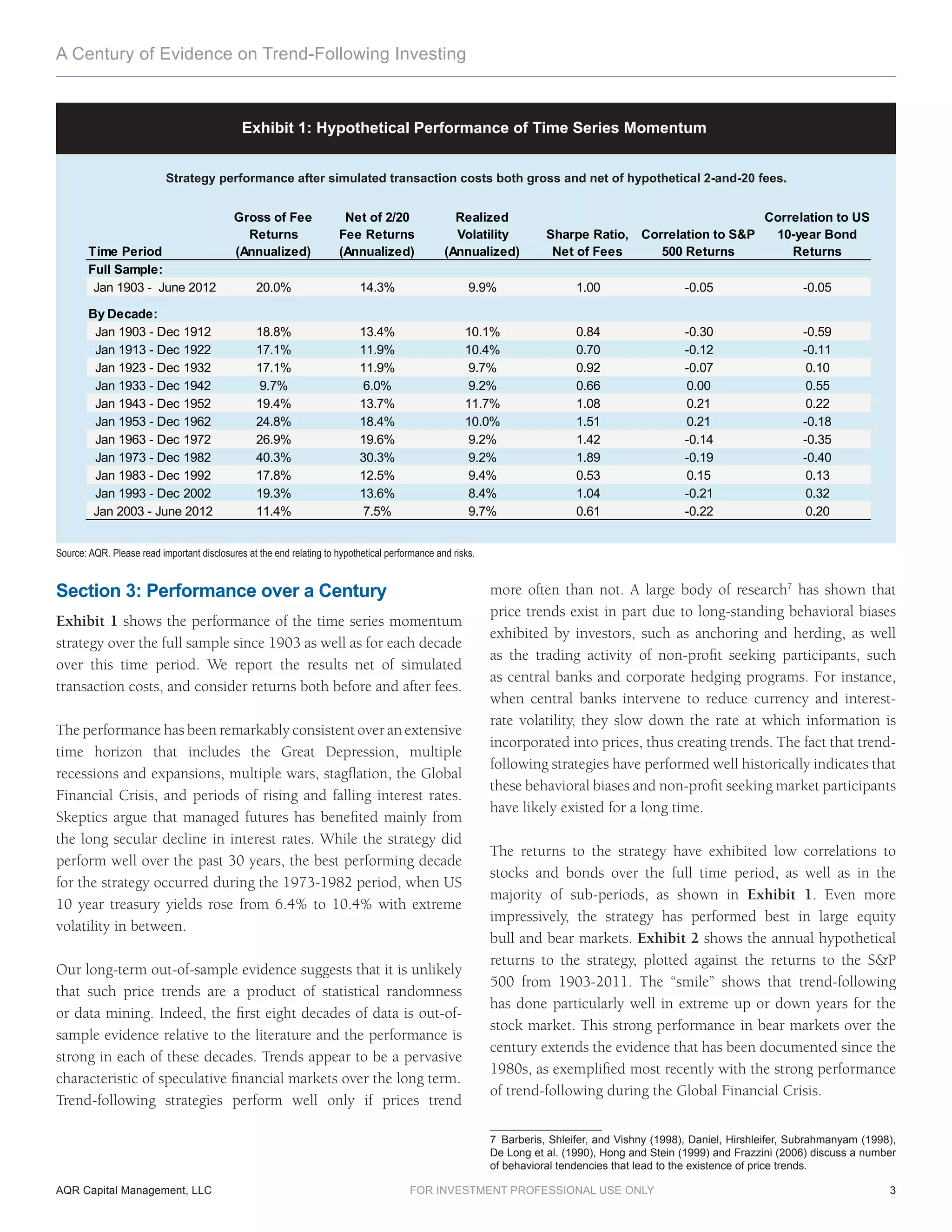 A Century of Evidence on Trend-Following Investing | PDF