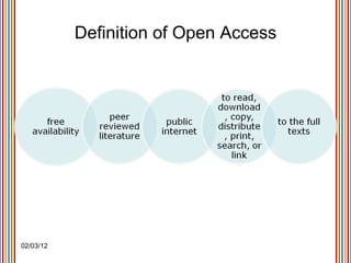 Open archives and repositories | PPT