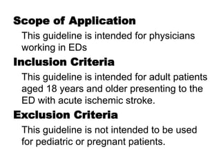 Use of tPA for the Management of Acute Ischemic Stroke in the ED: ACEP ...