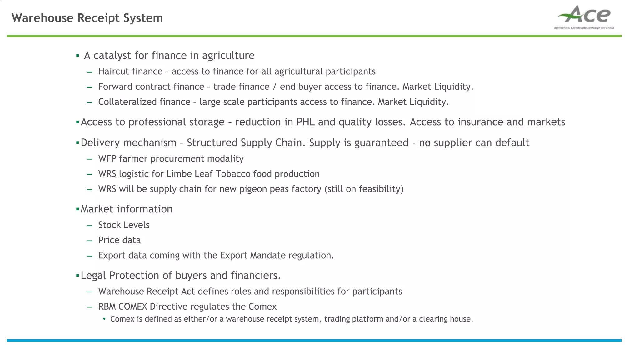 ACE Presentation: The Warehouse Receipt System in Market Context, K ...