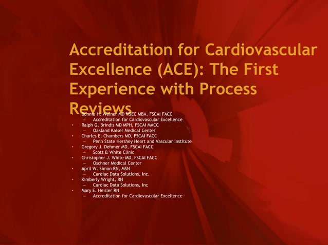 ACE: The First Experience with Process Reviews | PPT