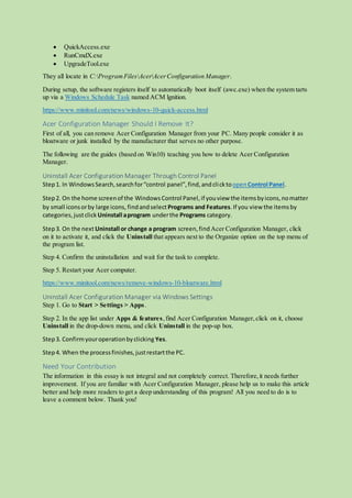 Acer configuration manager | DOCX