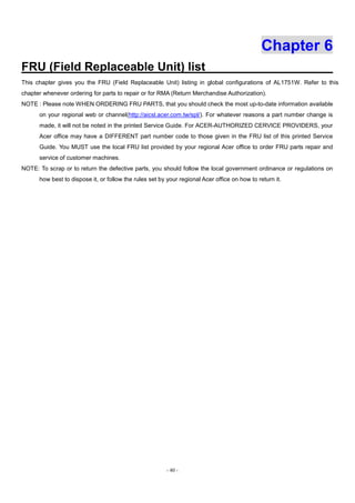 Acer al1751w | PDF | Consumer Electronics | Technology & Computing