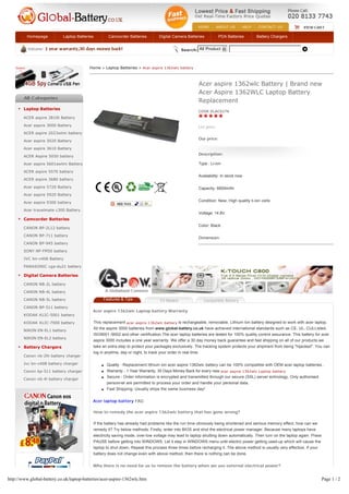 Acer aspire 1362wlc battery | PDF | Laptops | Computing
